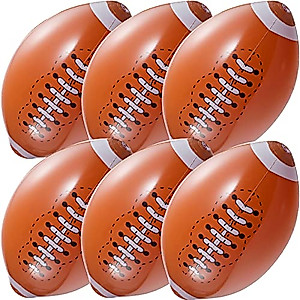 Jumbo Inflatable Football for Kids - (Pack of 12) 16-Inch Blow Up Footballs Party Supplies for Indoor, Outdoor Beach Balls, Summer Pool Toys, Sports Games, Themed Decorations, Gifts and Party Favors