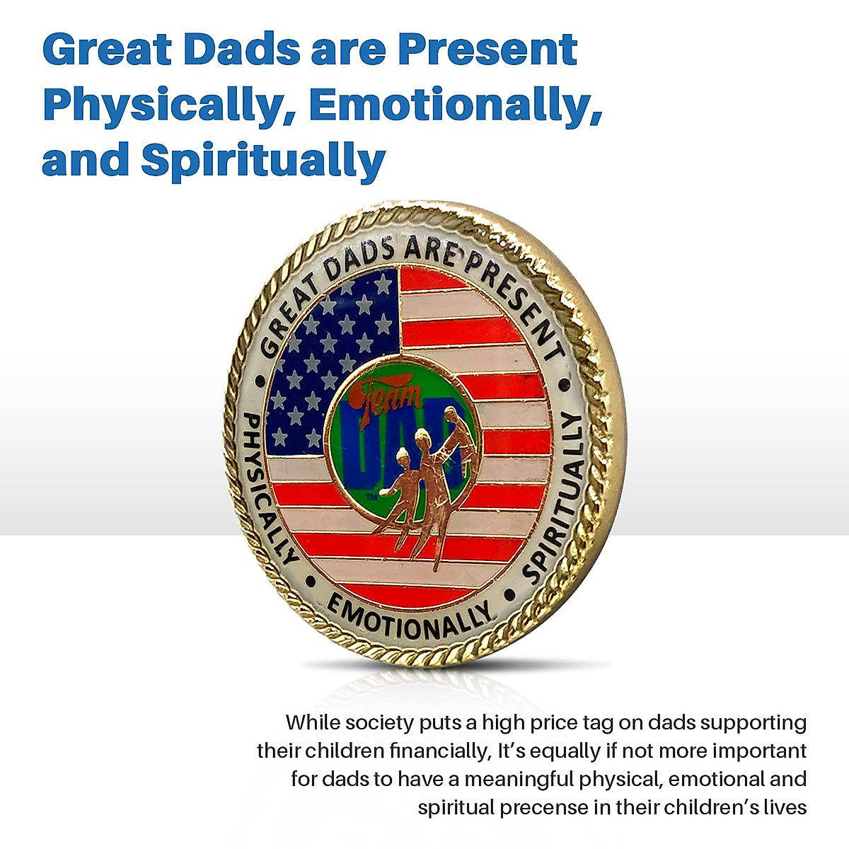 LakiKid Best Gifts for Dad - Great Dad Pocket Medallion, Unique & Stylish Dad Gifts from Daughter or Wife. Perfect Appreciation Keepsake for Dads.