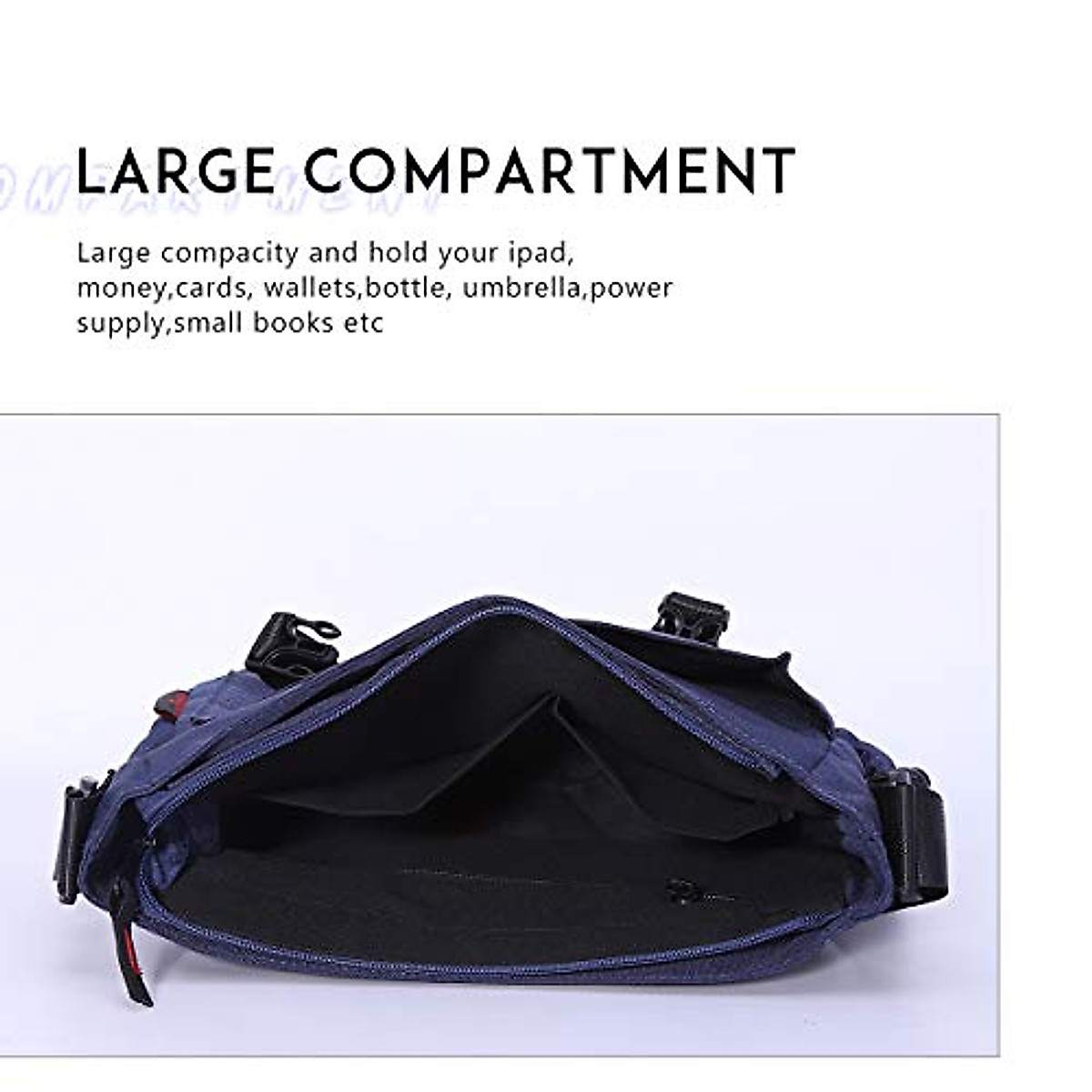 Messenger Bag for Men Women, Classic Crossbody Bookbag, Lightweight Nylon Travel Shoulder Bag