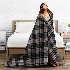 Throw Blanket Ultra-Soft Modern Tartan of The Scottish Clan Moffat Blanket Bed Blanket Quilt Durable Home Decor Fleece Blanket Sofa Blanket Luxurious Carpet for Men Women Kids 80"X60"