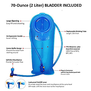 Unigear Hydration Pack Backpack with 70 oz 2L Water Bladder for Running, Hiking, Cycling, Climbing, Camping, Biking (Gray)