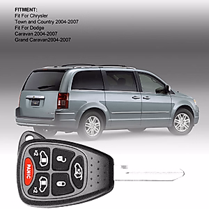Car Keyless Entry Remote Keys Replacement fit for Chrysler Town and Country Dodge Caravan/Grand Caravan 2004 2005 2006 2007 (P/N: M3N5WY72XX) Set of 2