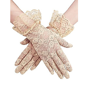 Gionforsy Kentucky Derby Hat Fascinator Veil Fascinator Headband Lace Gloves Imitation Pearl Necklace Earrings Feather Pillbox Fascinator for Wedding Tea Party (Style 6-Pink)