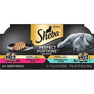 Sheba Perfect Portions Cuts in Gravy Multipack Salmon & Tuna Wet Cat Food 2.6 oz.