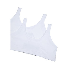 Hanes Girls' Big Seamless ComfortFlex Fit Cozy Pullover Bra 2-Pack, WHT/WHT, X Large