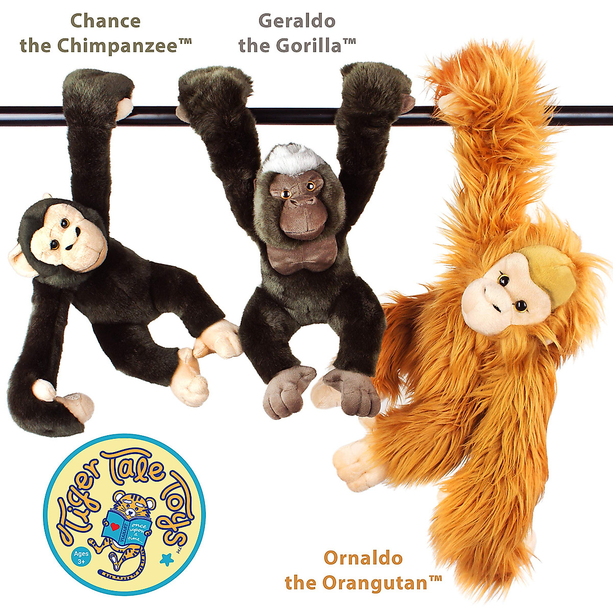 VIAHART Geraldo The Gorilla - 14 Inch (with Hanging Arms Outstretched) Stuffed Animal Plush Monkey - by TigerHart Toys