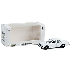 Greenlight 43006-N Hot Pursuit 1980-89 Dodge Diplomat Police White (Hobby Exclusive) 1/64 Scale