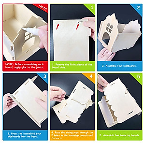 DIY Bird House Kit, 3 Packs Wooden Doodle Birdhouses Set, Arts Crafts Easter Gifts for Age 4-8+ Years Old Girls Boys, Build & Paint Wooden Arts and Painting Craft Toys for Kids Adults