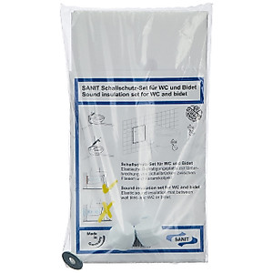 Sanit Soundproofing Kit for Wall-Hung Toilets and Bidets, Set of 1, White, 16.002.00 0000