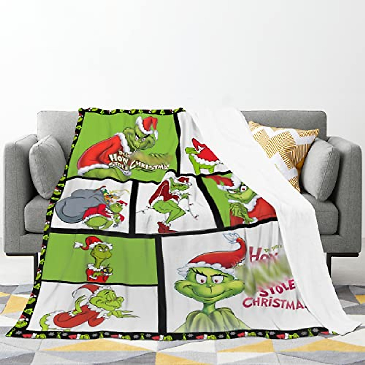 Christmas Blanket Merry ChristmasUltra Soft Flannel Fleece All Season Light Weight Living Room/Bedroom Warm Blanket 50"X40"
