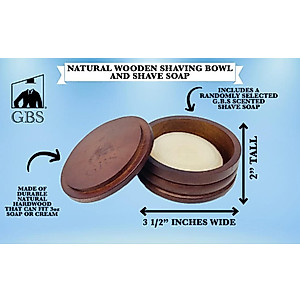 G.B.S Men's Classic Wooden Shaving Set Shaving Brush with Wooden Stand And 3.5 Inches Diameter Shaving Soap Bowl
