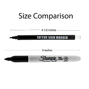 ELEMENT TATTOO SUPPLY - Purple Bold Tip Tattoo Stencil Skin Marker Pen Thin Line Disposable Dot Lines Microblading Body Piercing 5 Markers