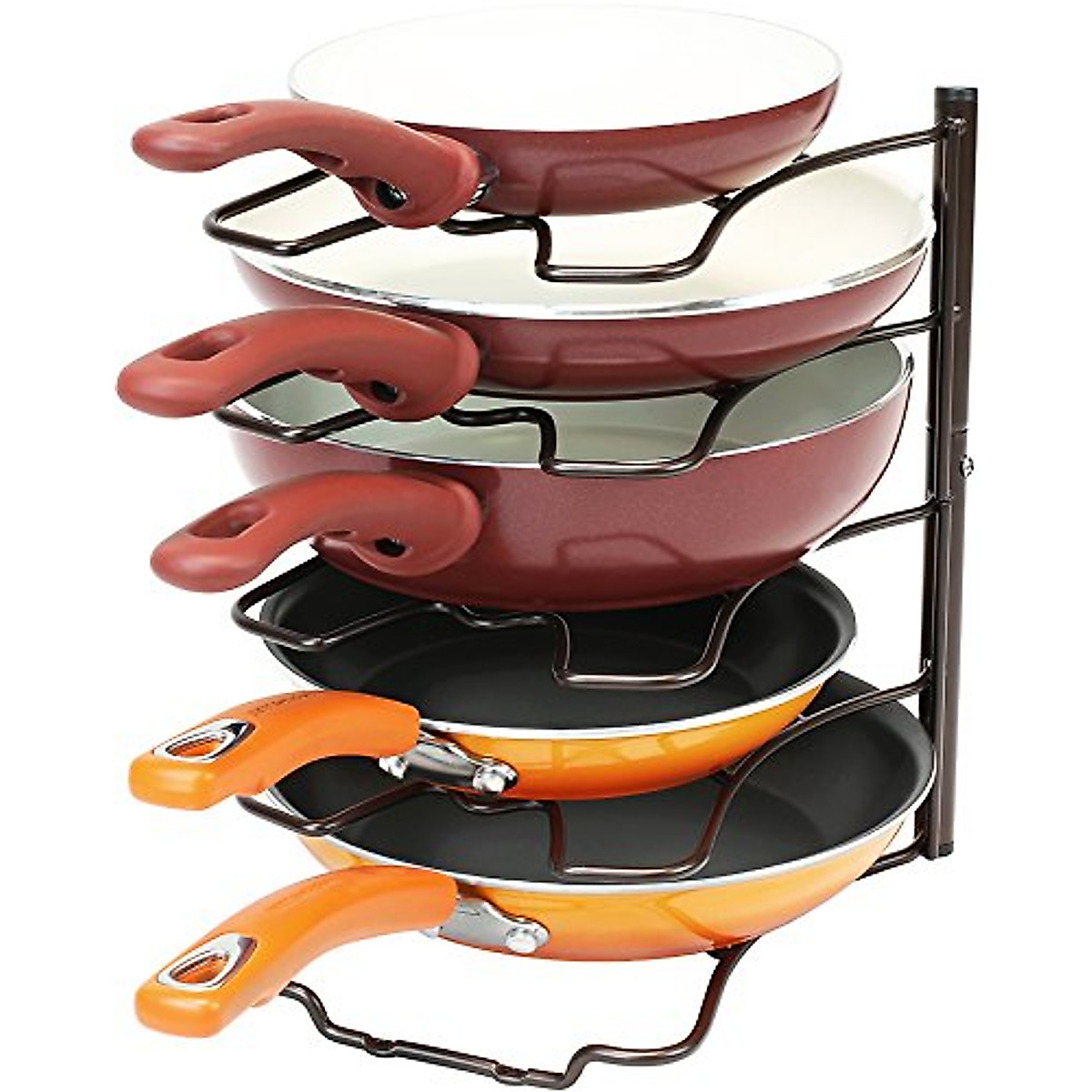 DecoBros Kitchen Counter and Cabinet Pan Organizer Shelf Rack, Bronze