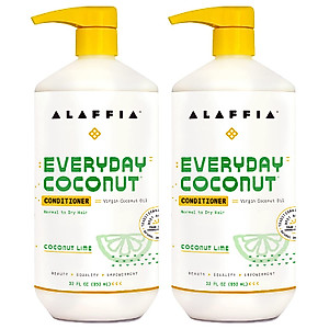 Alaffia EveryDay Coconut Conditioner, Coconut Lime 32 FZ (Pack of 2)