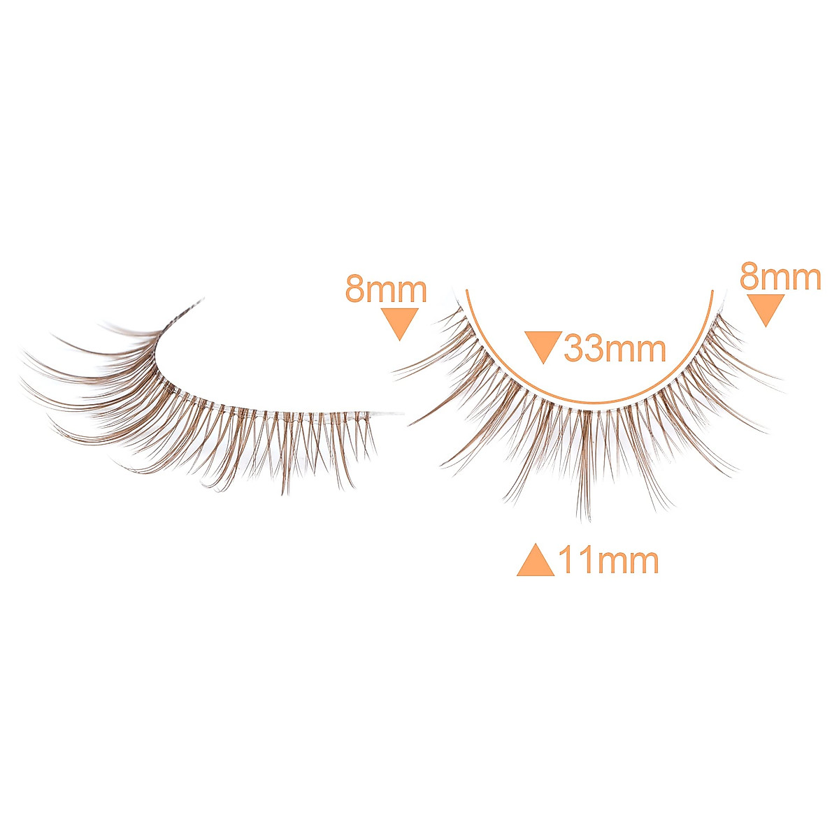 Brown Lashes Clear Band Natural Wispy Manga Brown Eyelashes Short Soft 5 Pairs Halloween Decorative Brown False Eyelashes Pack by Lanflower