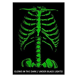 Skeleton Rib Cage | Jumbo Print Novelty Halloween Costume Ladies' T-Shirt-Ladies,M Black