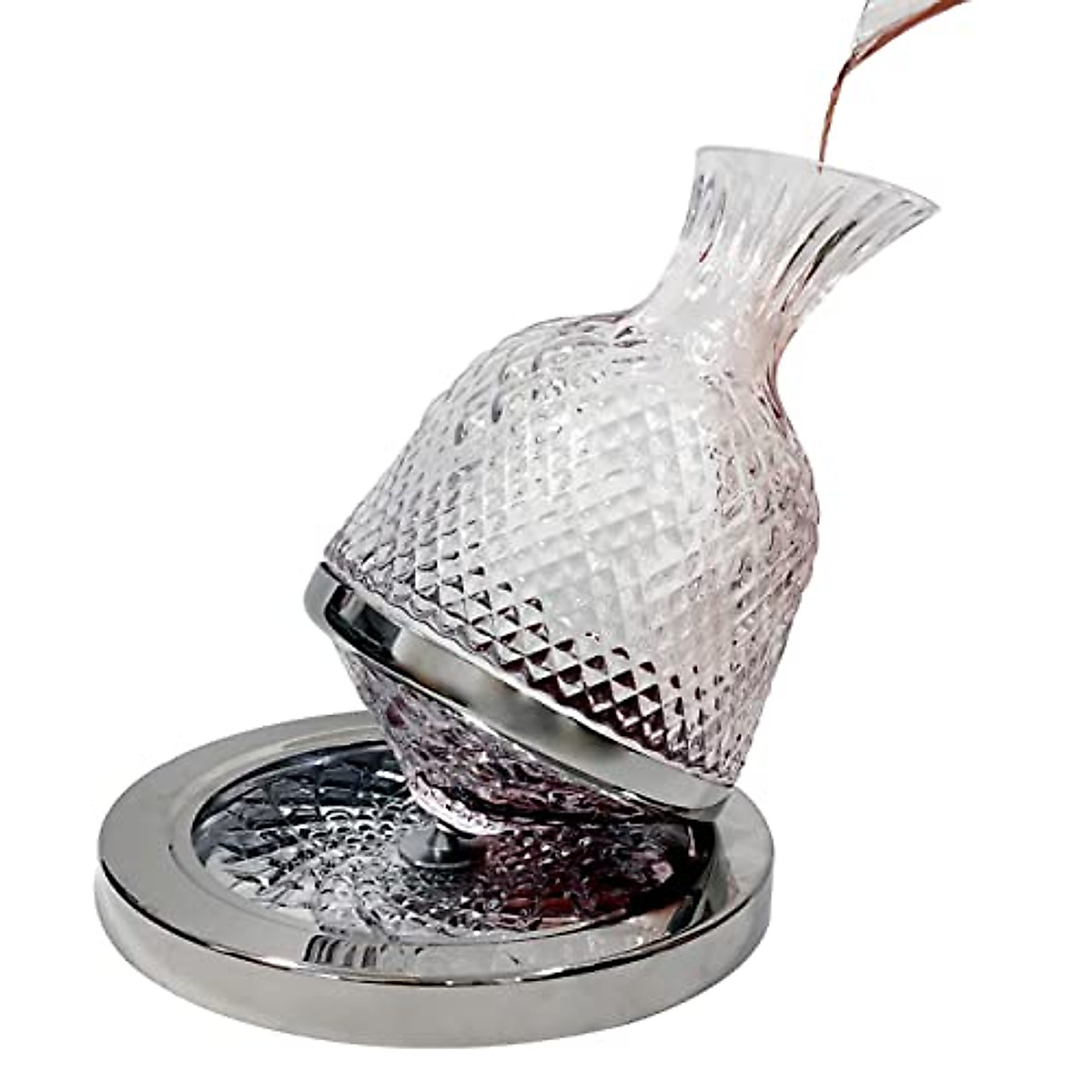 Wine Decanter Set - Decanter for Wine Crystal Shaking 360°Rotating, With Luxury Box Wine Decanter For Wine Lover or Happy Anniversary/Wedding Gift