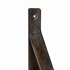 Kate and Laurel Sudbury Rustic Plant Wall Shelf, Set of 2, Rustic Caramel Wood and Iron Metal, Chic Farmhouse-Inspired Floating Shelf Set
