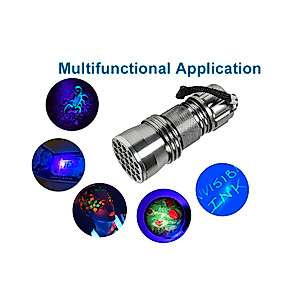 HQRP Professional 21 LED Flashlight Blacklight for Detect Uranium Glass, Depression Glass, Vaseline Glass