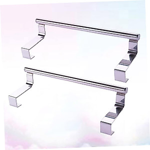 CHILDWEET 2 Pcs Towel Hanger Towel Hanging Rack Stainless Steel Rack Door Organizer Bar Organizer
