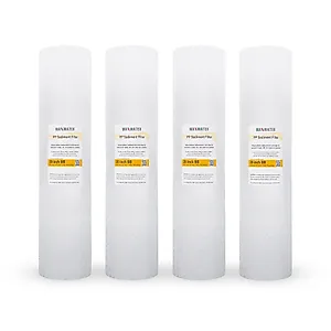Max Water 20 inch x 4.5 inch, 1 Micron Replacement Sediment Water Filter Cartridge for Whole House, Melt Blown Filtration Fiber for Heavy Duty (Pack of 4)