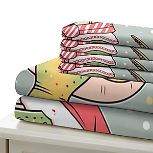 LENTLY Cartoon Dinosaur 3D Print Bedding Set Soft Microfiber Quilt Covers 3 Pieces Christmas Theme Comforter Cover with Pillowcase for Childrens and Adults Duvet Cover Twin（173x218cm）