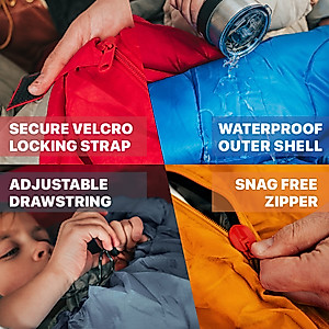 MalloMe Sleeping Bags for Adults Cold Weather & Warm - Backpacking Camping Sleeping Bag for Kids 10-12, Girls, Boys - Lightweight Compact Camping Essentials Gear Accessories Hiking Sleep Must Haves