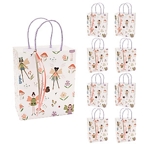 Cheerland Fairy Gift Bags Woodland Theme Party Favor Bags Fairies Party Bags Girls Birthday Favor Bag Pastel Candy Bag Baby Shower Goodie Bag Supplies Fairies Party Favors & Decorations - Pack of 8
