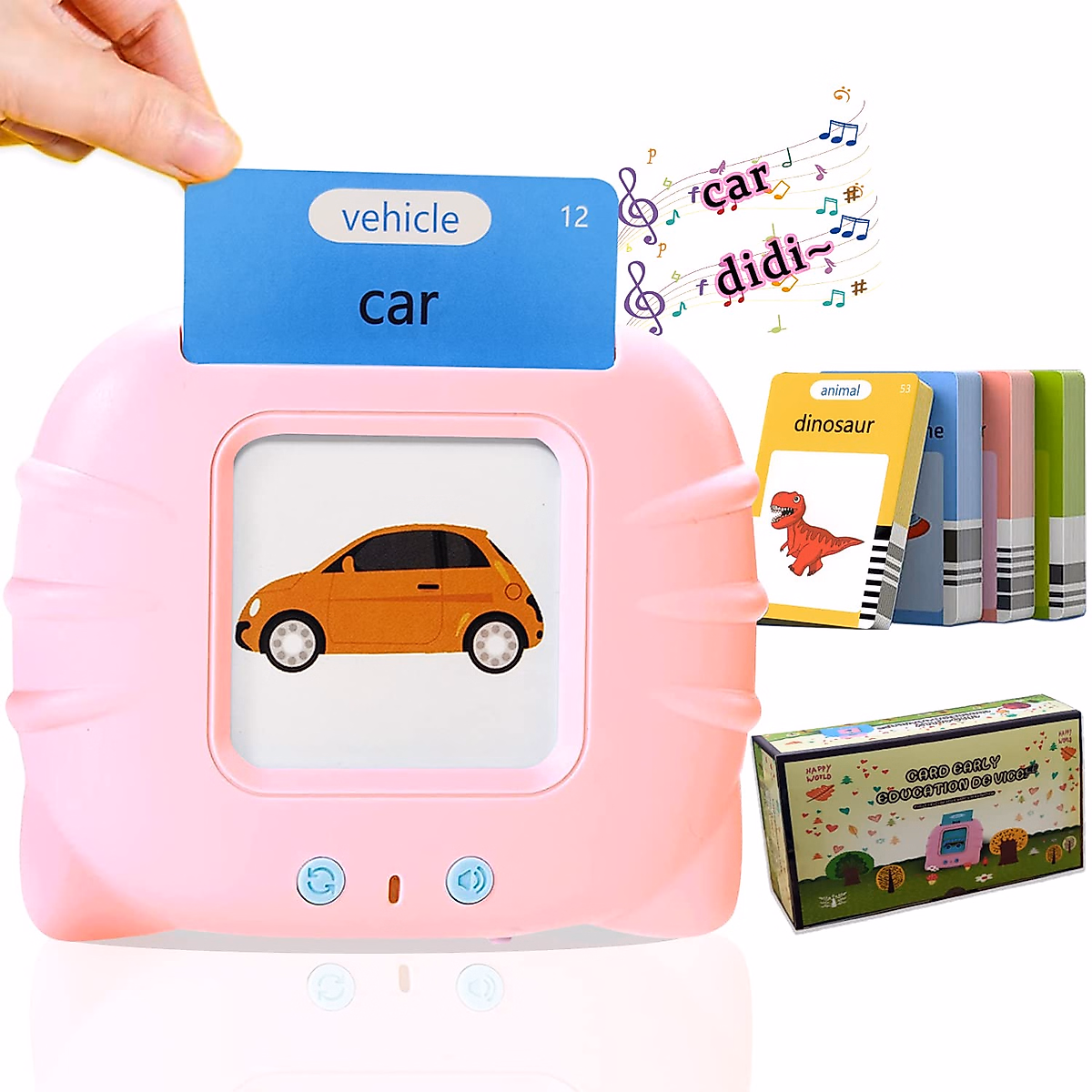 Talking Flash Cards Learning Toys for Toddlers Ages 2 3 4 5 6 Year Old Boys Girls Speech Therapy Toy Autism Toys Educational Preschool Toy Baby Flashcard 224 Sight Words Birthday Gift for Kids (Pink)