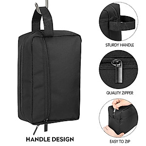 DLEPGM Toiletry Bag for Men and Women, Portable Travel Makeup Bag, Water-resistant Shaving Bags for Toiletries Accessories, Travel Organizer Bags with Divider and Handle(Black)