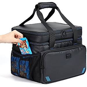 ZEEMO Soft Cooler Bag, Insulated Lunch Box, 12/24 Can Ice Chest, Double Leakproof Layers, Waterproof and Collapsible Case for Work Outdoor Trip, Black