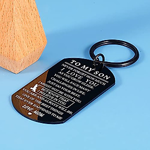 Teen Boys Gift Ideas Son Gifts from Mom Inspirational Keychain for Him Son-in-Law Stepson Birthday Christmas Stocking Stuffers for Teens Valentines Day Gifts for Kids Graduation Gifts Back to School