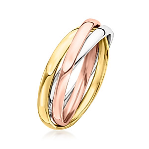 Ross-Simons Italian 14kt Tri-Colored Gold Rolling Ring. Size 10