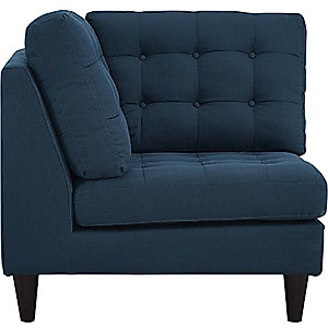 Modway Empress Mid-Century Modern Upholstered Fabric Corner Sofa In Azure