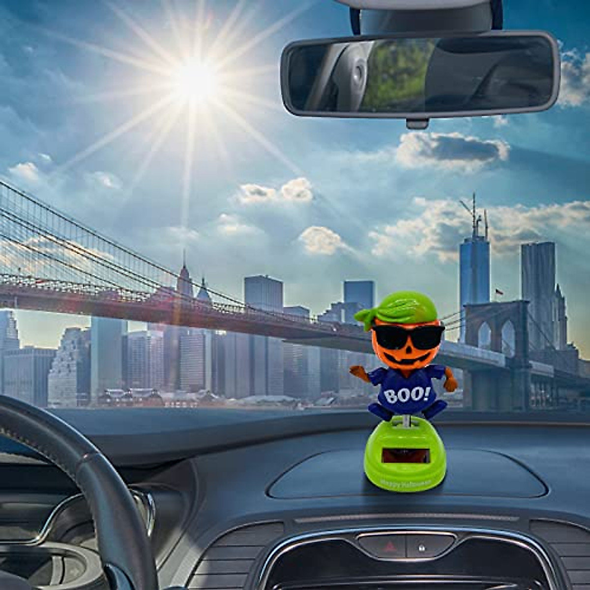 Car Dashboard Decoration Solar Shaking Head Dancing Doll Mini Bobbleheads Plastic Bobble Head Figures Ornaments Car Interior Decoration Office Home Tabletop Decor Bobble Head Toy Gift