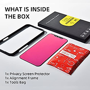 EGKimBa Privacy Screen Protector compatible with iPhone 12 /iPhone 12 Pro, 6.1 inch Gradient Colorful Electroplated Anti-Spy Anti-Blue Light Easy Installation Tempered Glass