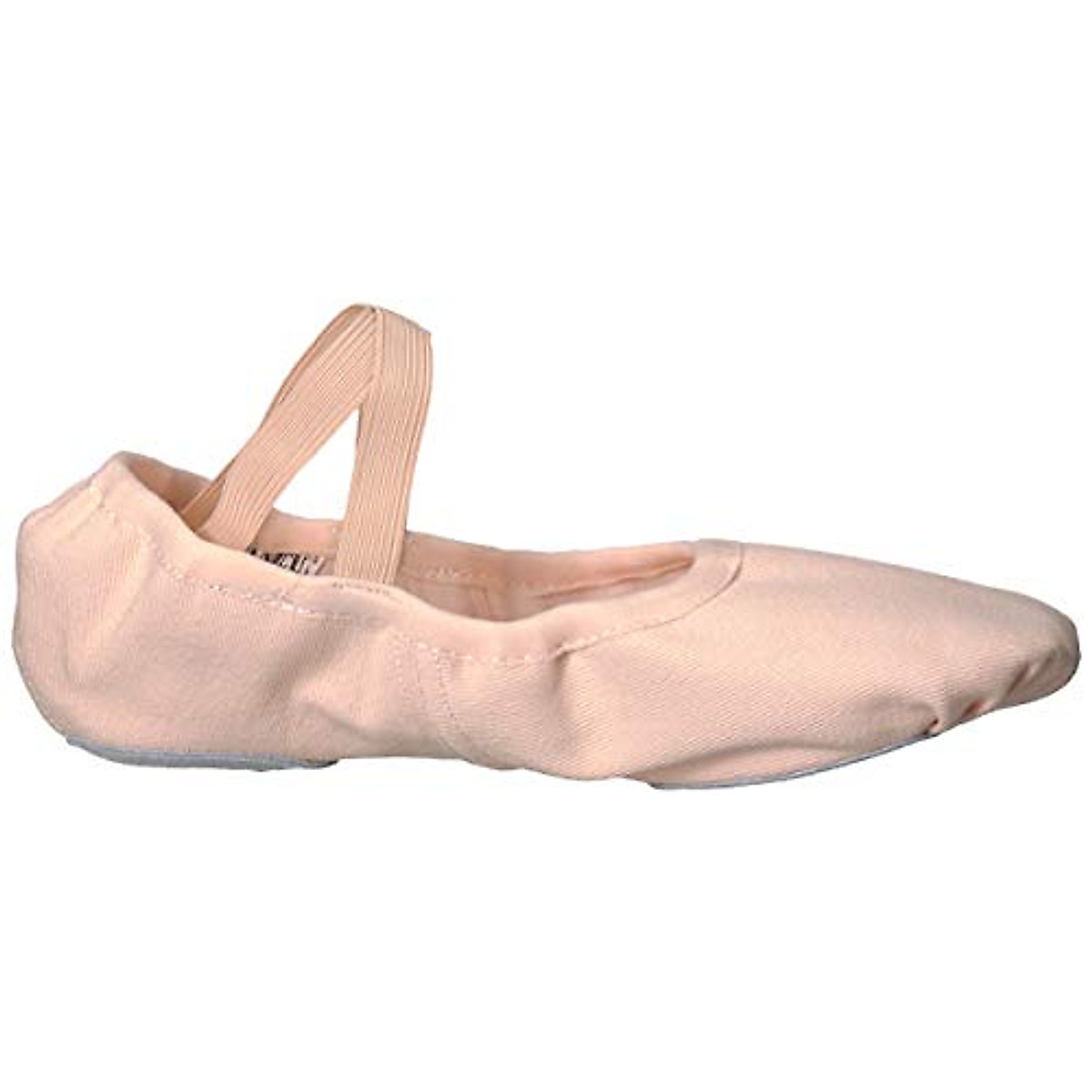 Danzcue Adult Stretch Canvas Split Sole Ballet Slipper, Pink, 10.5 M