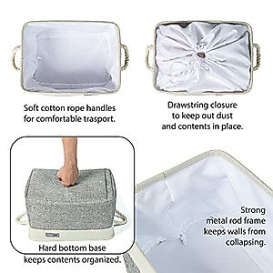 RNK LIVING - Storage Basket for Organizing Home & Office - Fabric Storage Basket - Storage Bin for Shelves - Multi-purpose - 16" L x 12" W x 9" H