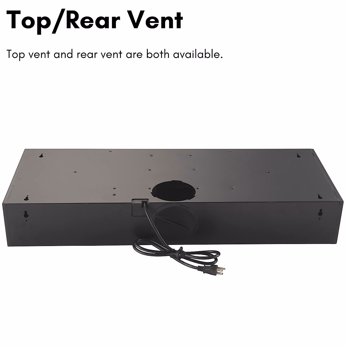 35 Inch Dual-motors Kitchen Under Cabinet Ducted/Ductless Range Hood with 3 Speed Exhaust Fan and Reusable Filters, LED Lights, Black