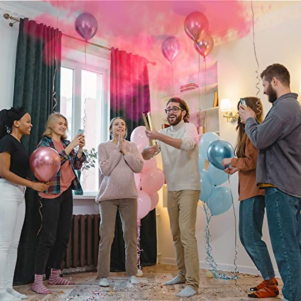 Gender reveal powder cannon,smoke bombs for gender reveal party 100% Biodegradable Tissue Safe Powder Smoke