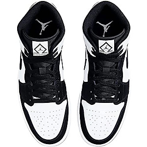 Nike Men's Air Jordan 1 Mid Shoes, White/Black-multi Color, 10
