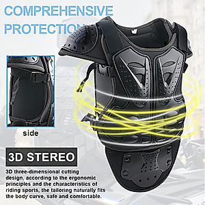 StarknightMT Upgraded Kids Motorcycle Armor Suit Teen Dirt Bike Gear Riding Protective Set for Cycling, Skateboarding, Skiing, Skating, Off-Road (Black)
