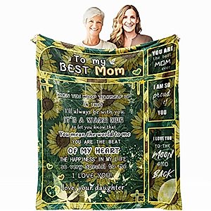 CHUSHYAR Mother Gifts,Mom Birthday Gifts from Daughter, Gifts for Mom,Mother's Day Blanket Gifts for Mom,Birthday Gifts for Mom,to My Mom Throw Blanket 60" x 50"