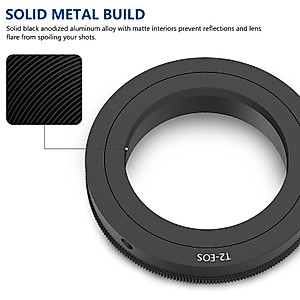 Lightdow T/T2 Mount Lens Adapter Ring for Canon EOS Rebel T3 T3i T4i T5 T5i T6 T6i T6s T7 T7i SL1 SL2 6D 7D 7D 60D 70D 77D 80D 5D II/III/IV DSLR Camera