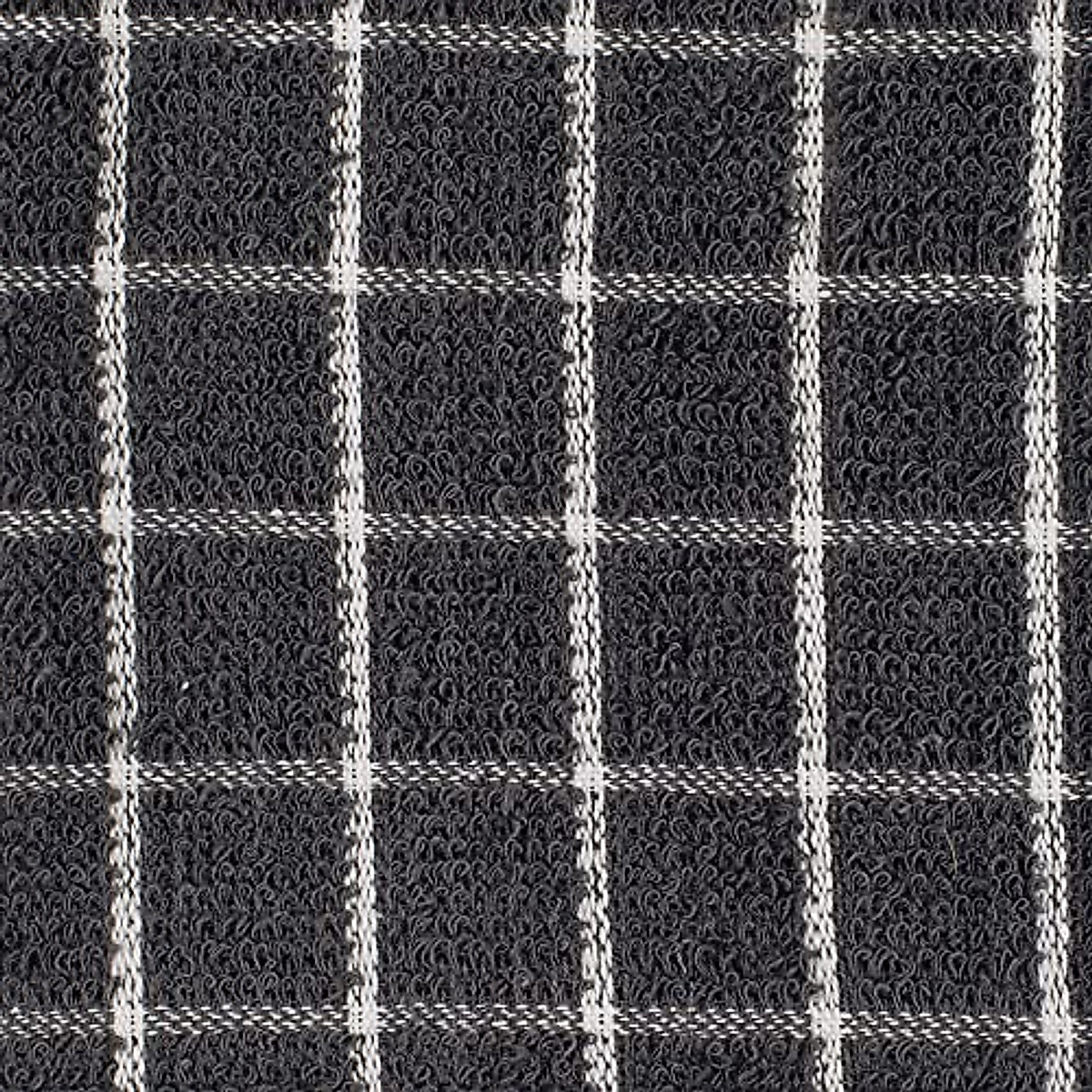 DII Basic Terry Collection Windowpane Dishcloth Set, 12x12, Gray, 6 Piece
