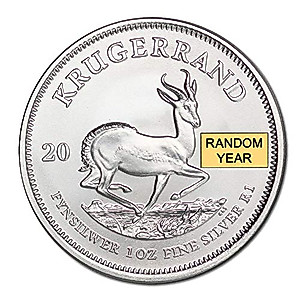 2017 - Present (Random Year) 1 oz South African Silver Krugerrand Coin Brilliant Uncirculated with a Certificate of Authenticity 1R BU