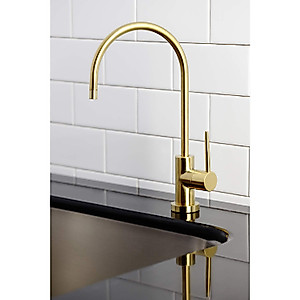 Kingston Brass KS8197NYL New York Single-Handle Cold Water Filtration Faucet, Brushed Brass, 14.13 x 5.88 x 1.69