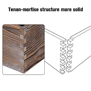 WuGeShop Wood Remote Control Holder 4 Compartments, Rustic Wooden Table TV Remote Caddy, Multi-use Desktop Remote Storage Organizers for Controller, Pencils, Pens, Phones