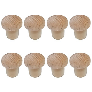Wine Bottle Corks Mushroom T Shaped Cork Plugs for Wine Cork Wine Stopper Reusable Wine Corks Wooden and Rubber Bottle Stoppers (8, L)