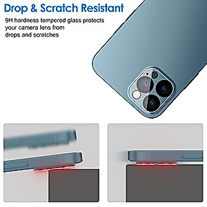 JETech Camera Lens Protector for iPhone 12 Pro 6.1-Inch, 9H Tempered Glass, HD Clear, Anti-Scratch, Case Friendly, Does Not Affect Night Shots, 3-Pack